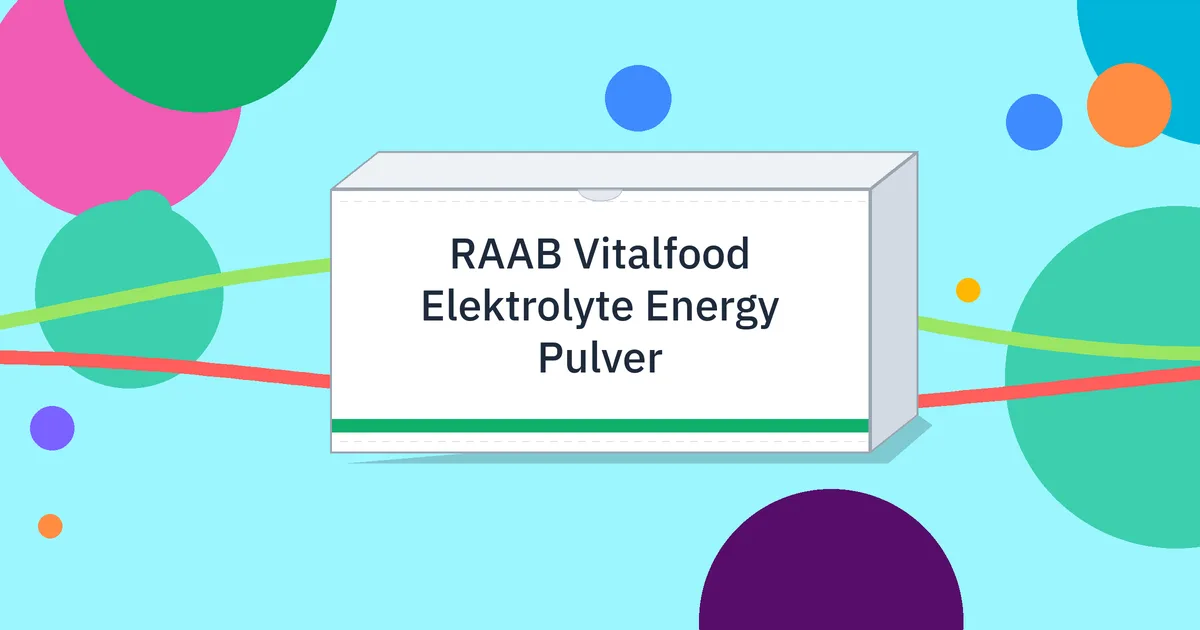 Symbolbild: Packung mit der Aufschrift RAAB Vitalfood Elektrolyte Energy Pulver (PZN 19906499) – Verfügbarkeit und Bezug in Apotheken in Frankfurt am Main
