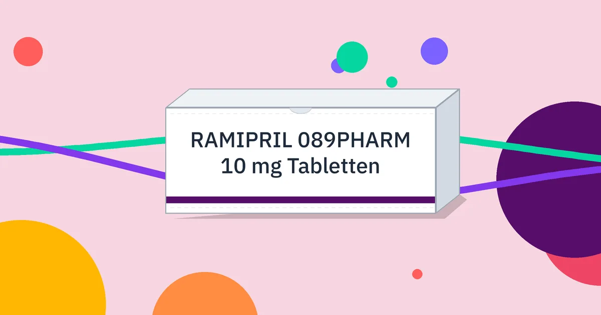 Symbolbild: Packung mit der Aufschrift RAMIPRIL 089PHARM 10 mg Tabletten (PZN 19397514) – Verfügbarkeit und Bezug in Apotheken in Frankfurt am Main