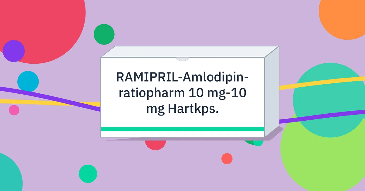 Symbolbild: Packung mit der Aufschrift RAMIPRIL-Amlodipin-ratiopharm 10 mg-10 mg Hartkps. (PZN 13752871) – Verfügbarkeit und Bezug in Apotheken in Frankfurt am Main