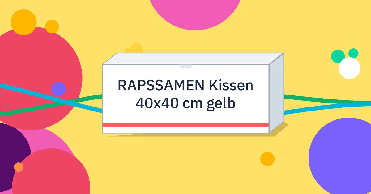 Symbolbild: Packung mit der Aufschrift RAPSSAMEN Kissen 40x40 cm gelb (PZN 05452729) – Verfügbarkeit und Bezug in Apotheken in Frankfurt am Main