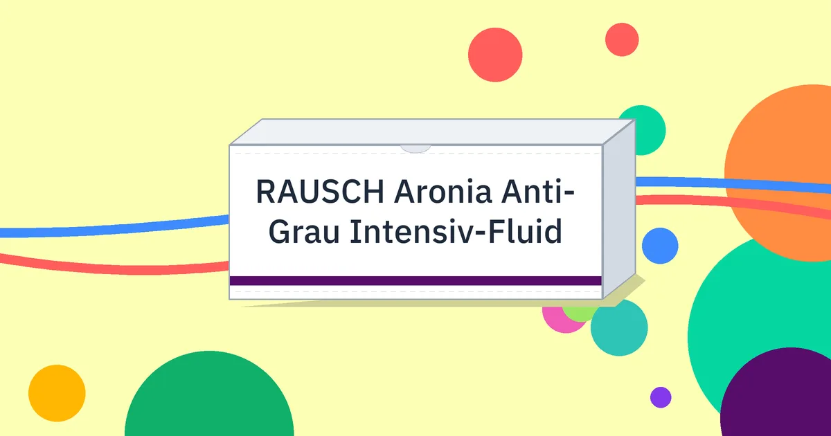 Symbolbild: Packung mit der Aufschrift RAUSCH Aronia Anti-Grau Intensiv-Fluid (PZN 15895327) – Verfügbarkeit und Bezug in Apotheken in Frankfurt am Main