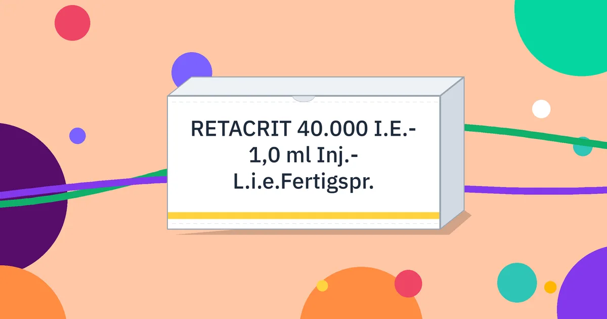 Symbolbild: Packung mit der Aufschrift RETACRIT 40.000 I.E.-1,0 ml Inj.-L.i.e.Fertigspr. (PZN 19132773) – Verfügbarkeit und Bezug in Apotheken in Frankfurt am Main
