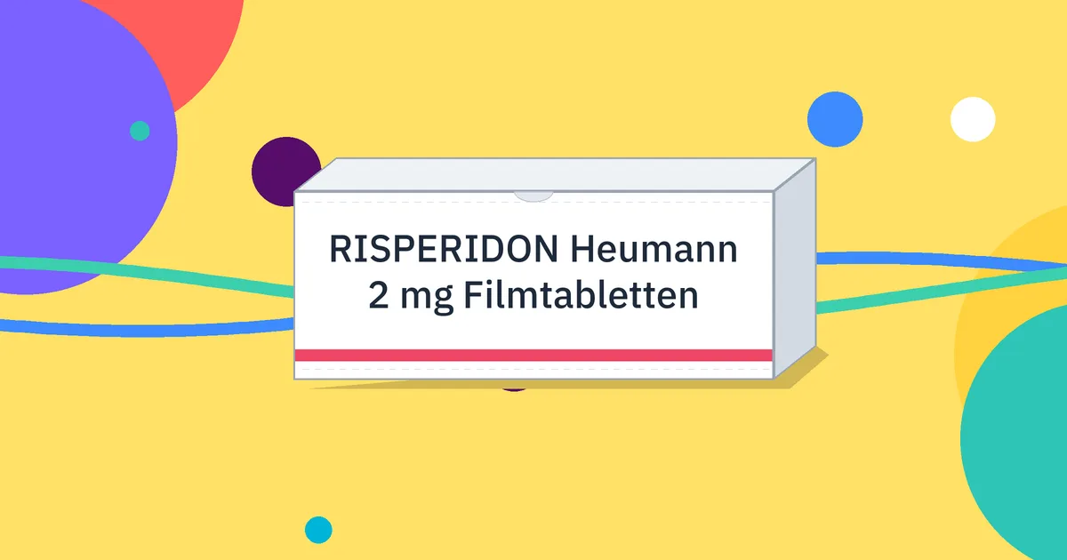 Symbolbild: Packung mit der Aufschrift RISPERIDON Heumann 2 mg Filmtabletten (PZN 01565810) – Verfügbarkeit und Bezug in Apotheken in Frankfurt am Main