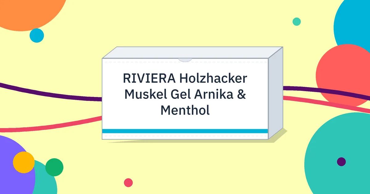Symbolbild: Packung mit der Aufschrift RIVIERA Holzhacker Muskel Gel Arnika & Menthol (PZN 19875540) – Verfügbarkeit und Bezug in Apotheken in Frankfurt am Main