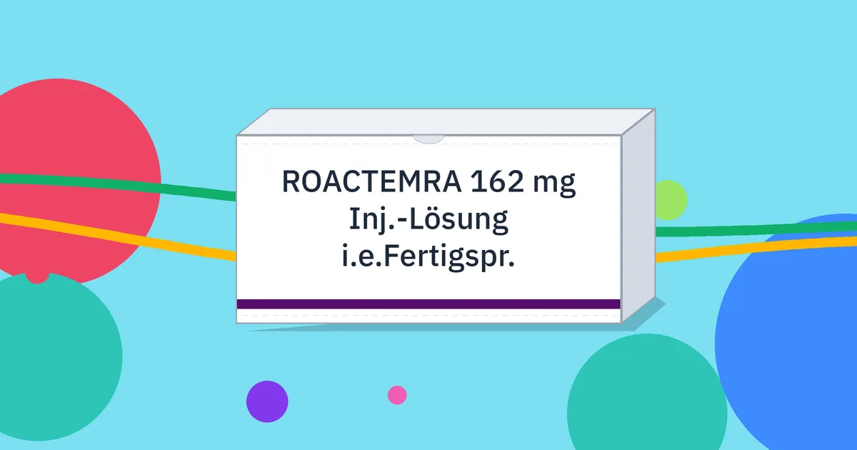 Symbolbild: Packung mit der Aufschrift ROACTEMRA 162 mg Inj.-Lösung i.e.Fertigspr. (PZN 17312637) – Verfügbarkeit und Bezug in Apotheken in Frankfurt am Main