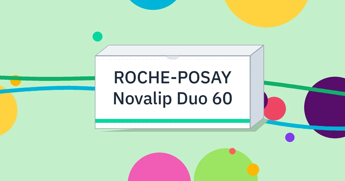 Symbolbild: Packung mit der Aufschrift ROCHE-POSAY Novalip Duo 60 (PZN 09393998) – Verfügbarkeit und Bezug in Apotheken in Frankfurt am Main