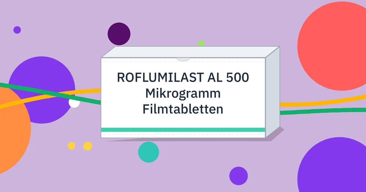 Symbolbild: Packung mit der Aufschrift ROFLUMILAST AL 500 Mikrogramm Filmtabletten (PZN 16151988) – Verfügbarkeit und Bezug in Apotheken in Frankfurt am Main
