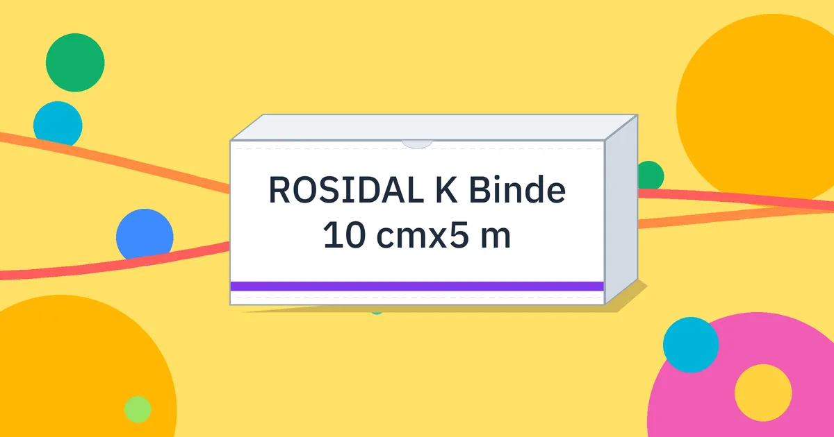 Symbolbild: Packung mit der Aufschrift ROSIDAL K Binde 10 cmx5 m (PZN 20003710) – Verfügbarkeit und Bezug in Apotheken in Frankfurt am Main