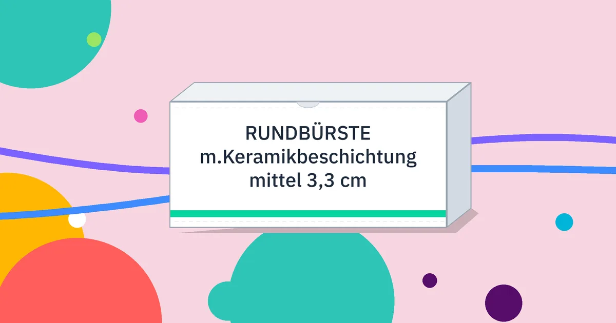 Symbolbild: Packung mit der Aufschrift RUNDBÜRSTE m.Keramikbeschichtung mittel 3,3 cm (PZN 17289476) – Verfügbarkeit und Bezug in Apotheken in Frankfurt am Main