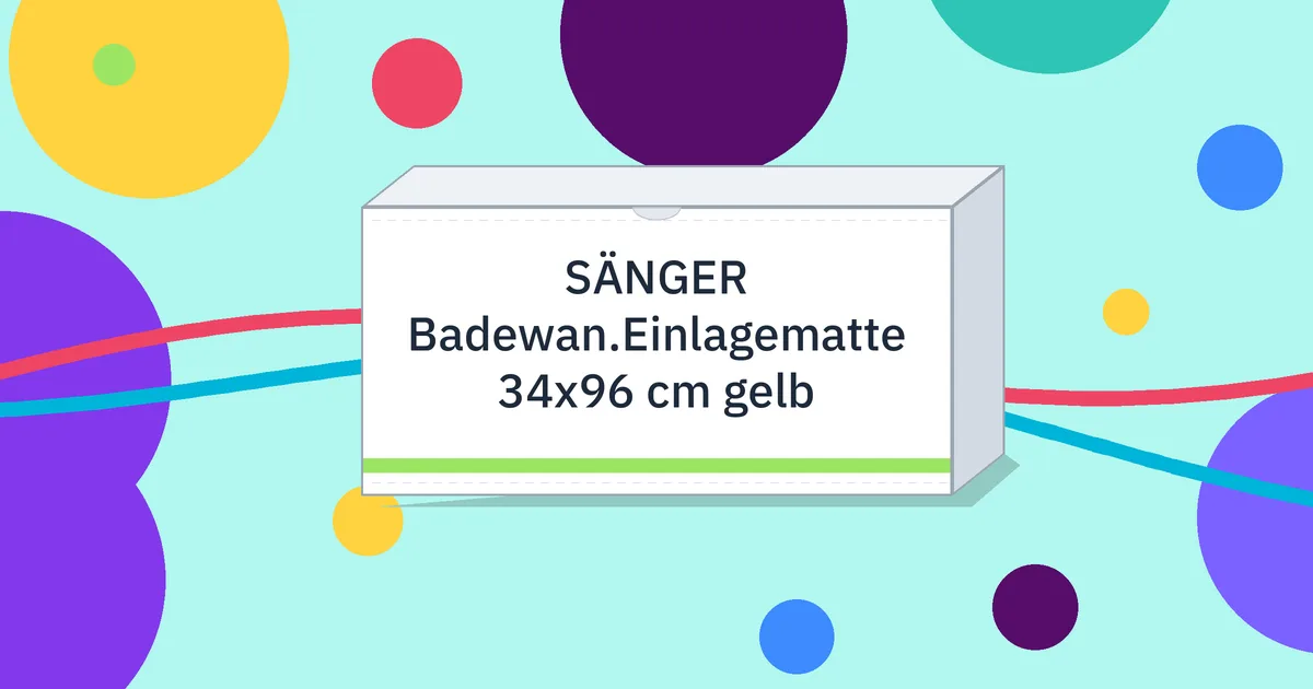 Symbolbild: Packung mit der Aufschrift SÄNGER Badewan.Einlagematte 34x96 cm gelb (PZN 01307479) – Verfügbarkeit und Bezug in Apotheken in Frankfurt am Main