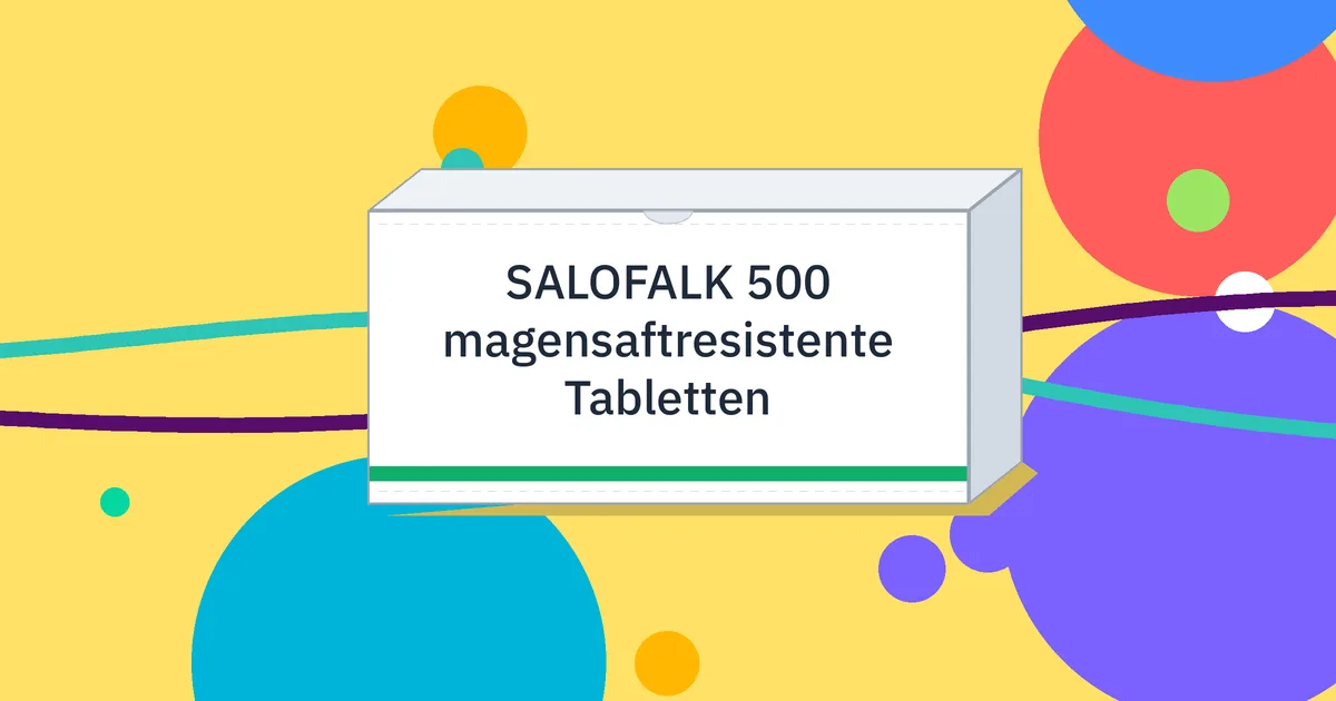 Symbolbild: Packung mit der Aufschrift SALOFALK 500 magensaftresistente Tabletten (PZN 04964060) – Verfügbarkeit und Bezug in Apotheken in Frankfurt am Main