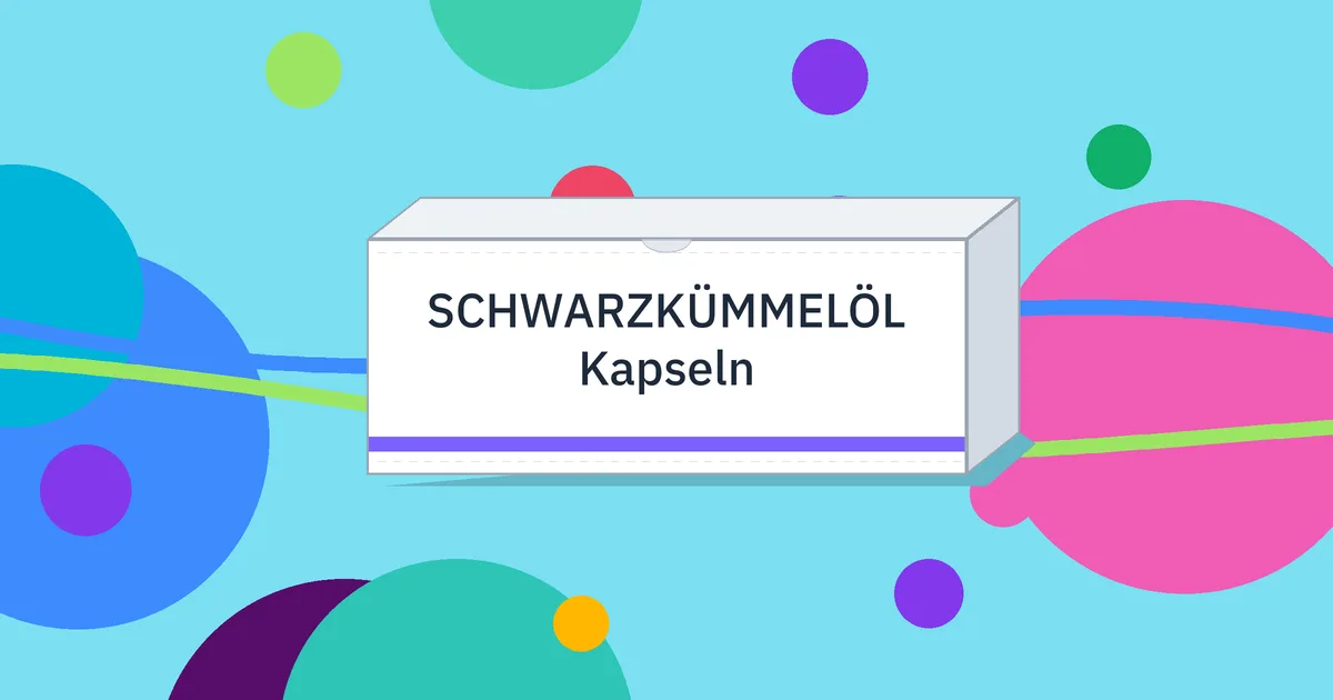 Symbolbild: Packung mit der Aufschrift SCHWARZKÜMMELÖL Kapseln (PZN 09094830) – Verfügbarkeit und Bezug in Apotheken in Frankfurt am Main