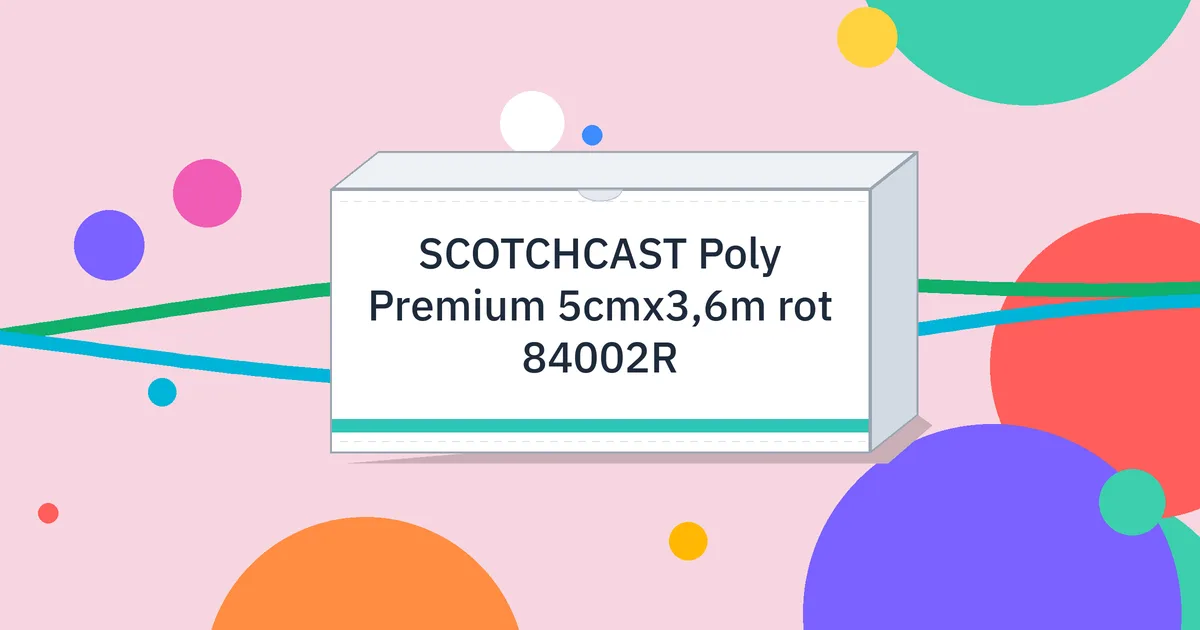Symbolbild: Packung mit der Aufschrift SCOTCHCAST Poly Premium 5cmx3,6m rot 84002R (PZN 10082683) – Verfügbarkeit und Bezug in Apotheken in Frankfurt am Main