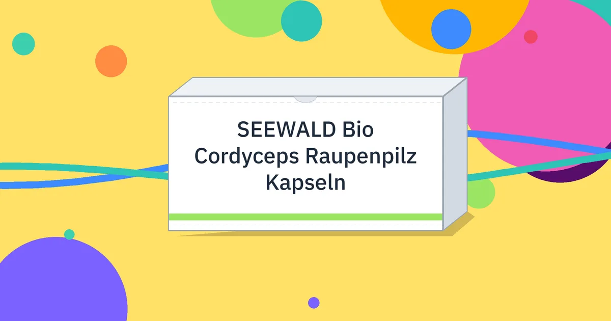 Symbolbild: Packung mit der Aufschrift SEEWALD Bio Cordyceps Raupenpilz Kapseln (PZN 20164229) – Verfügbarkeit und Bezug in Apotheken in Frankfurt am Main