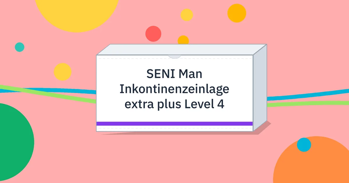 Symbolbild: Packung mit der Aufschrift SENI Man Inkontinenzeinlage extra plus Level 4 (PZN 18271047) – Verfügbarkeit und Bezug in Apotheken in Frankfurt am Main