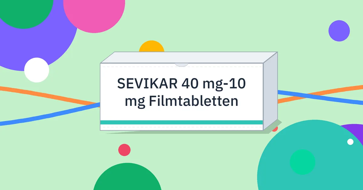 Symbolbild: Packung mit der Aufschrift SEVIKAR 40 mg-10 mg Filmtabletten (PZN 07117840) – Verfügbarkeit und Bezug in Apotheken in Frankfurt am Main