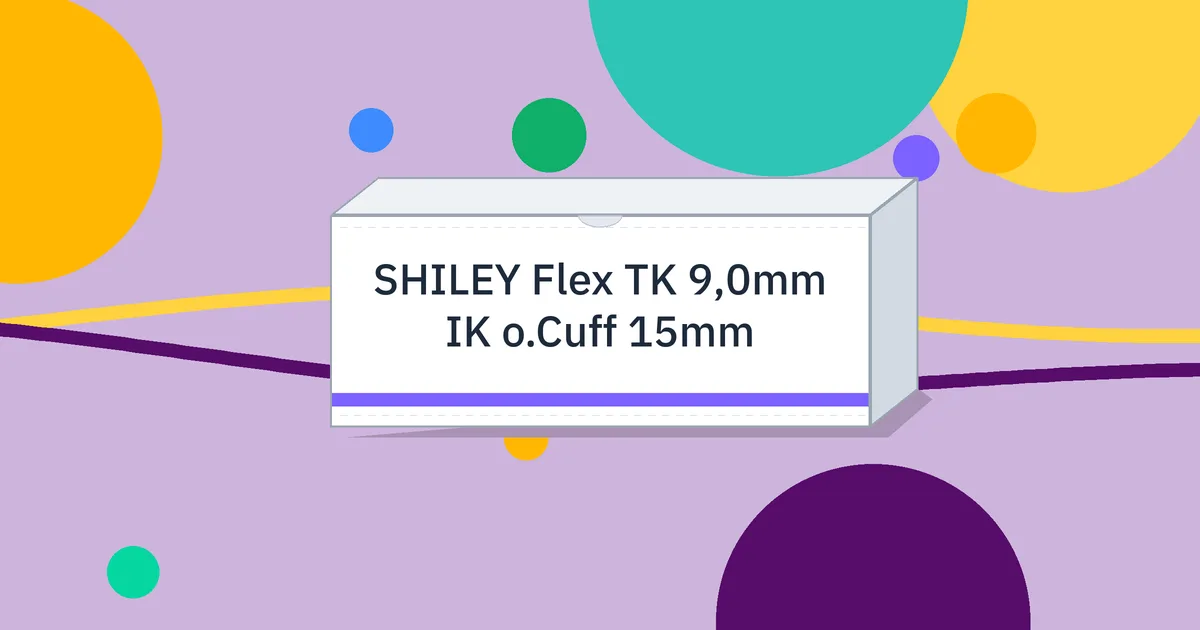 Symbolbild: Packung mit der Aufschrift SHILEY Flex TK 9,0mm IK o.Cuff 15mm (PZN 12533204) – Verfügbarkeit und Bezug in Apotheken in Frankfurt am Main