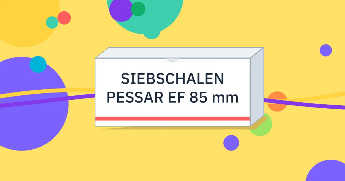Symbolbild: Packung mit der Aufschrift SIEBSCHALEN PESSAR EF 85 mm (PZN 07324177) – Verfügbarkeit und Bezug in Apotheken in Frankfurt am Main