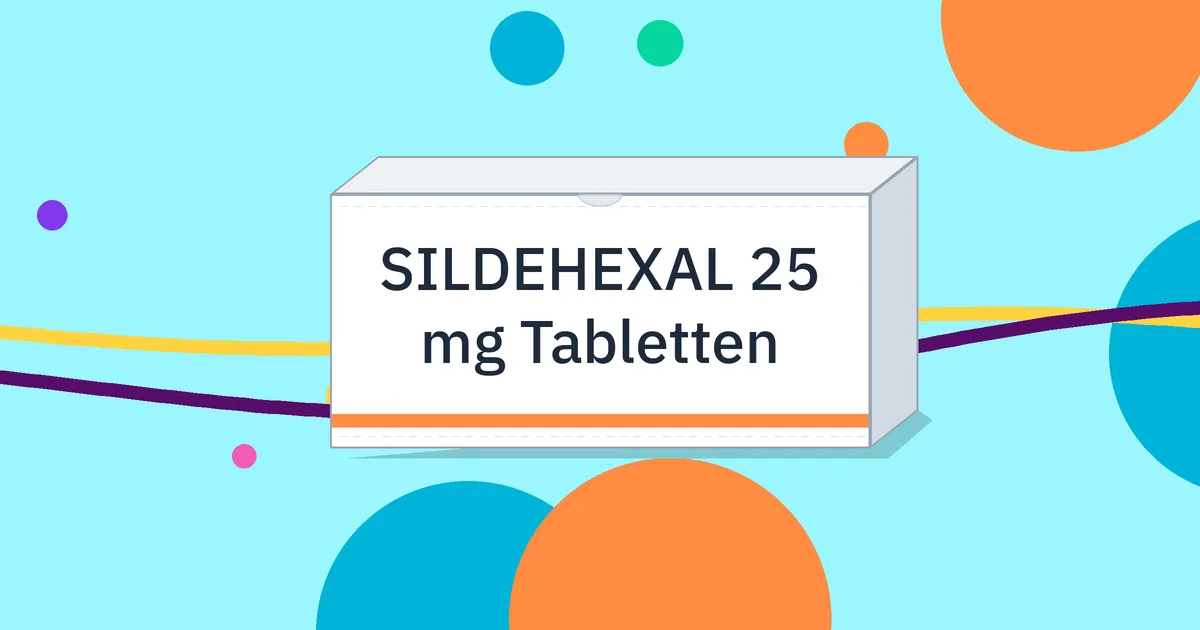 Symbolbild: Packung mit der Aufschrift SILDEHEXAL 25 mg Tabletten (PZN 01541519) – Verfügbarkeit und Bezug in Apotheken in Frankfurt am Main
