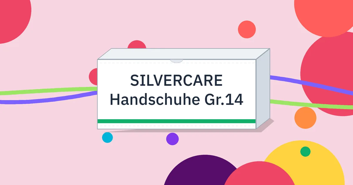 Symbolbild: Packung mit der Aufschrift SILVERCARE Handschuhe Gr.14 (PZN 09271120) – Verfügbarkeit und Bezug in Apotheken in Frankfurt am Main