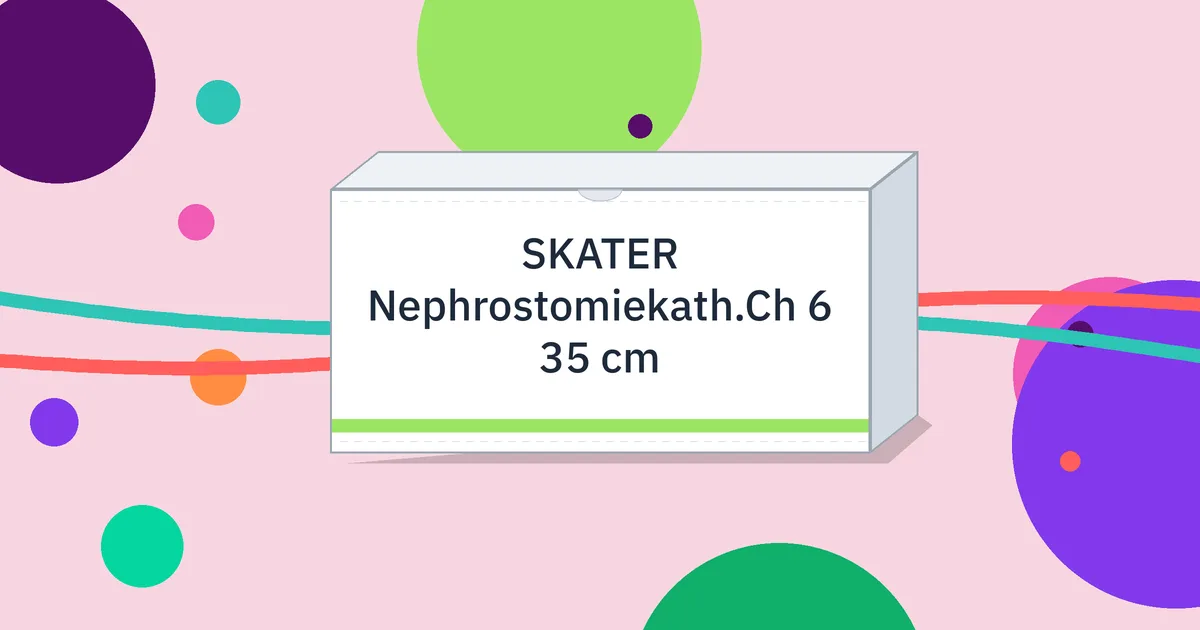 Symbolbild: Packung mit der Aufschrift SKATER Nephrostomiekath.Ch 6 35 cm (PZN 04508103) – Verfügbarkeit und Bezug in Apotheken in Frankfurt am Main