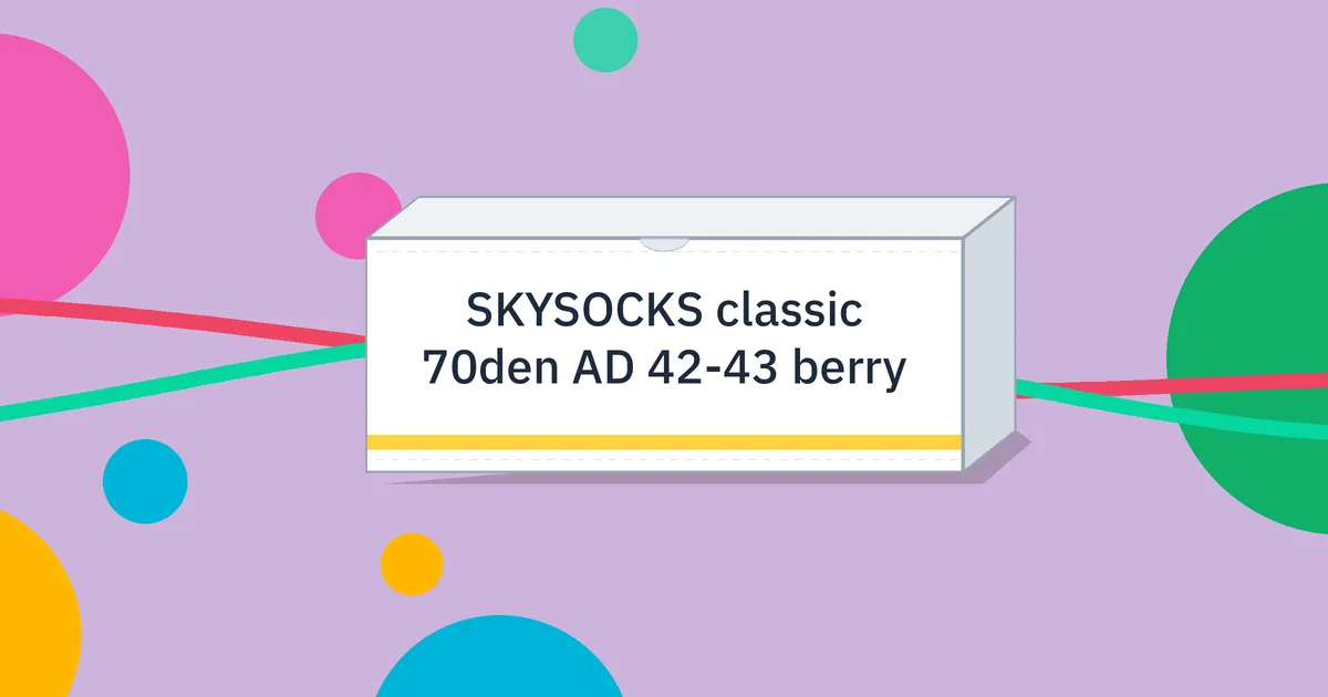Symbolbild: Packung mit der Aufschrift SKYSOCKS classic 70den AD 42-43 berry (PZN 18095834) – Verfügbarkeit und Bezug in Apotheken in Frankfurt am Main
