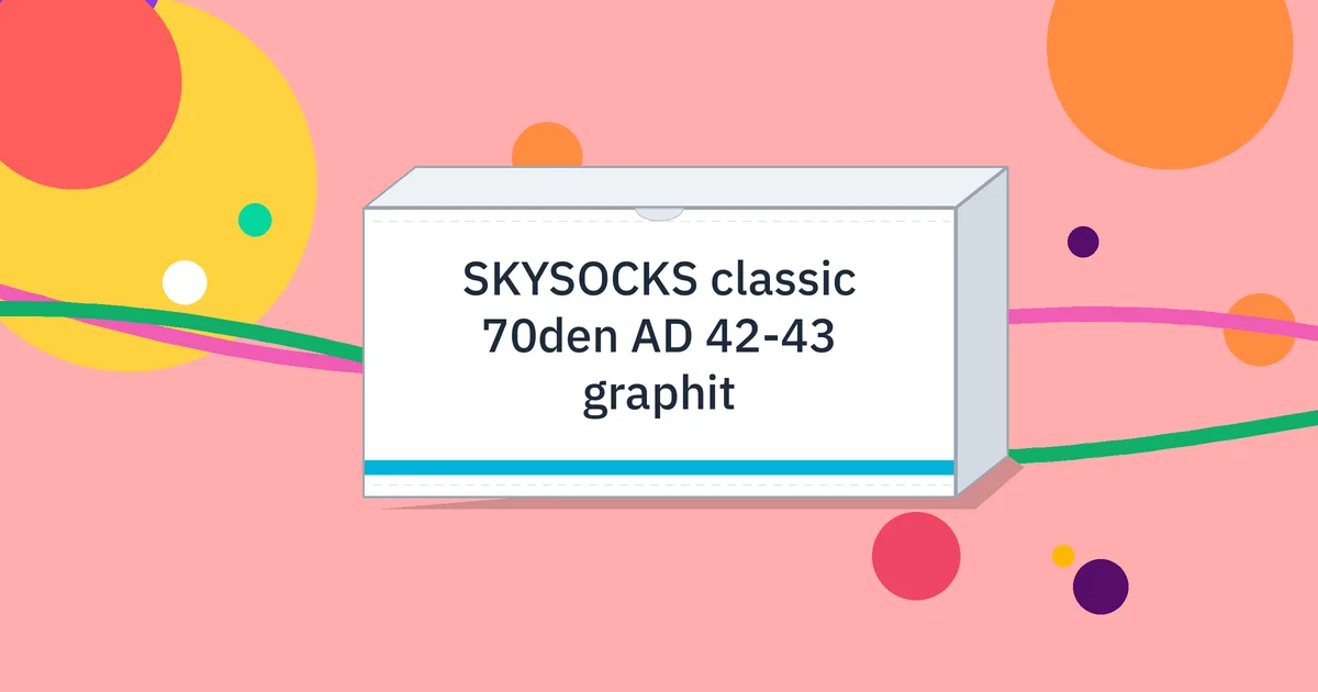 Symbolbild: Packung mit der Aufschrift SKYSOCKS classic 70den AD 42-43 graphit (PZN 18663942) – Verfügbarkeit und Bezug in Apotheken in Frankfurt am Main