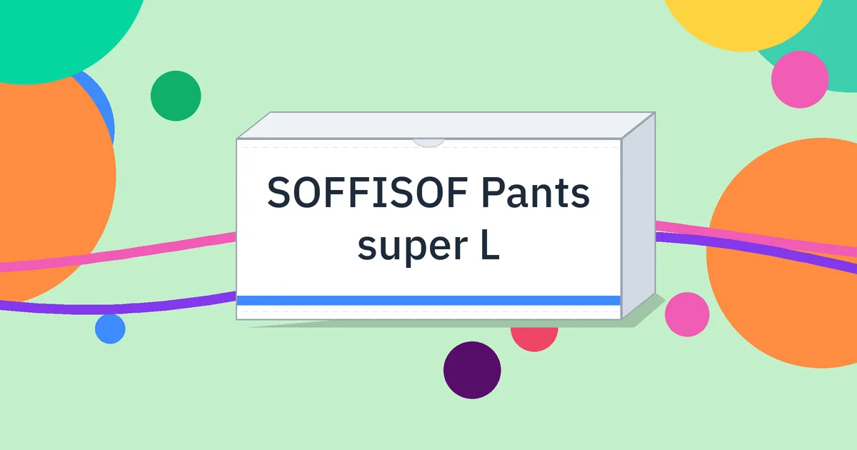 Symbolbild: Packung mit der Aufschrift SOFFISOF Pants super L (PZN 13720411) – Verfügbarkeit und Bezug in Apotheken in Frankfurt am Main