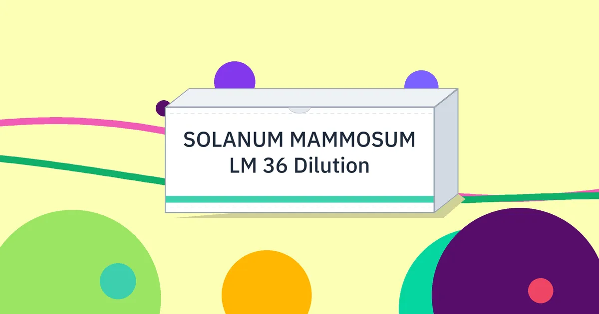 Symbolbild: Packung mit der Aufschrift SOLANUM MAMMOSUM LM 36 Dilution (PZN 13192604) – Verfügbarkeit und Bezug in Apotheken in Frankfurt am Main