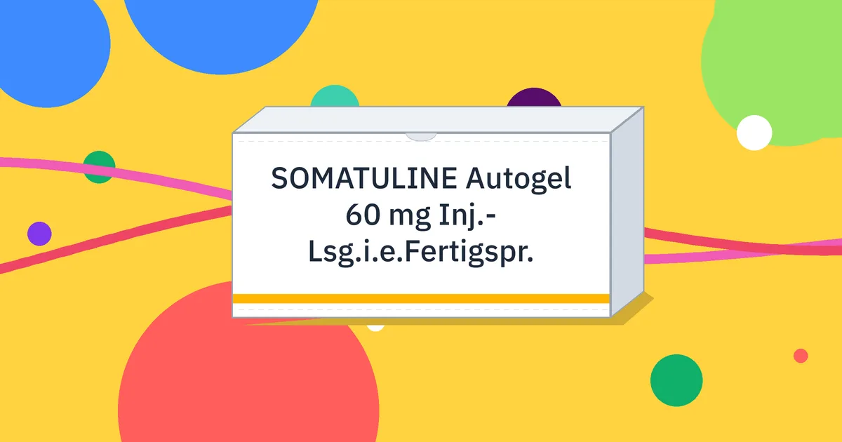 Symbolbild: Packung mit der Aufschrift SOMATULINE Autogel 60 mg Inj.-Lsg.i.e.Fertigspr. (PZN 17364404) – Verfügbarkeit und Bezug in Apotheken in Frankfurt am Main
