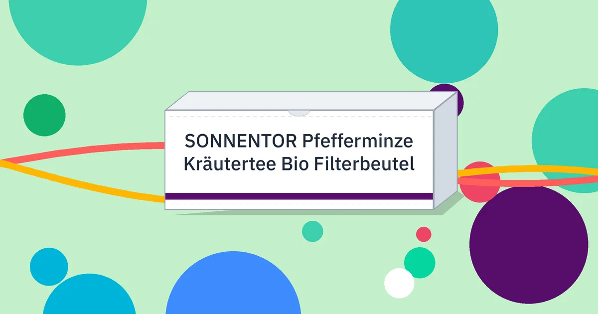 Symbolbild: Packung mit der Aufschrift SONNENTOR Pfefferminze Kräutertee Bio Filterbeutel (PZN 18903524) – Verfügbarkeit und Bezug in Apotheken in Frankfurt am Main