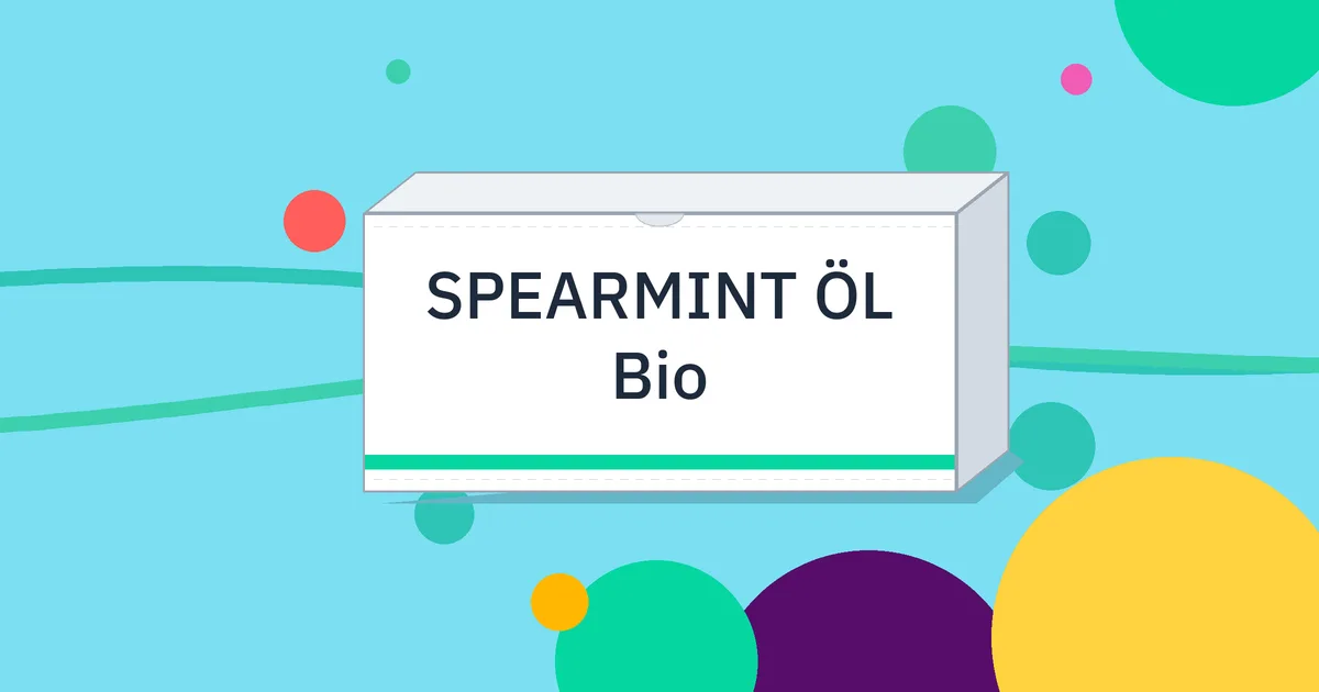 Symbolbild: Packung mit der Aufschrift SPEARMINT ÖL Bio (PZN 11283231) – Verfügbarkeit und Bezug in Apotheken in Frankfurt am Main