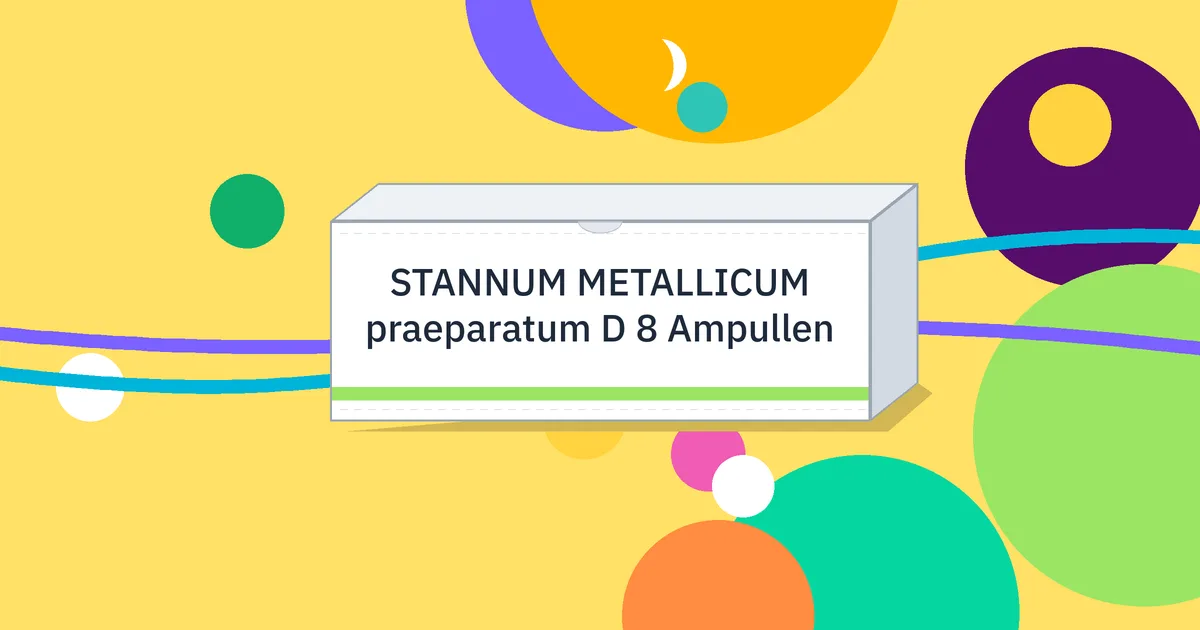 Symbolbild: Packung mit der Aufschrift STANNUM METALLICUM praeparatum D 8 Ampullen (PZN 02820233) – Verfügbarkeit und Bezug in Apotheken in Frankfurt am Main