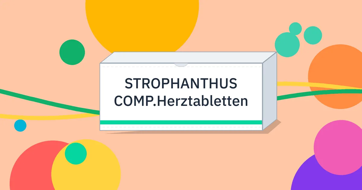 Symbolbild: Packung mit der Aufschrift STROPHANTHUS COMP.Herztabletten (PZN 03915065) – Verfügbarkeit und Bezug in Apotheken in Frankfurt am Main