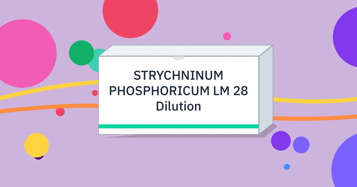 Symbolbild: Packung mit der Aufschrift STRYCHNINUM PHOSPHORICUM LM 28 Dilution (PZN 13207381) – Verfügbarkeit und Bezug in Apotheken in Frankfurt am Main