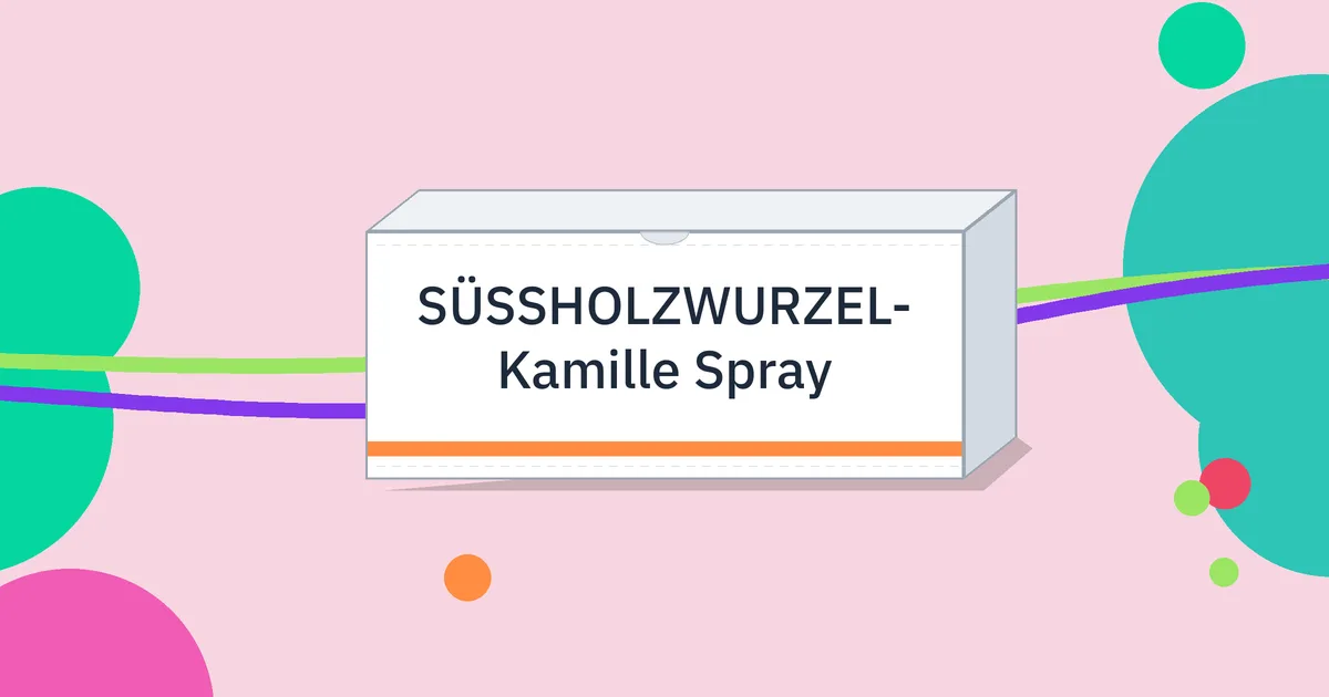 Symbolbild: Packung mit der Aufschrift SÜSSHOLZWURZEL-Kamille Spray (PZN 18396441) – Verfügbarkeit und Bezug in Apotheken in Frankfurt am Main