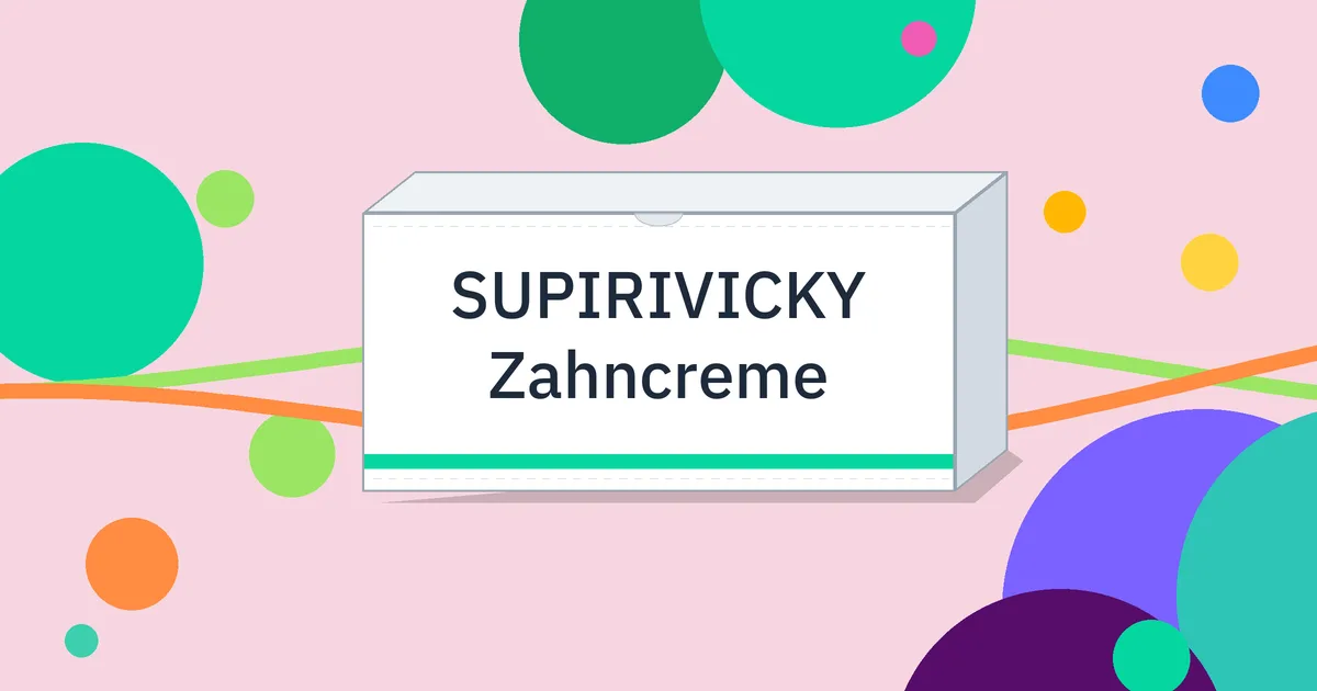 Symbolbild: Packung mit der Aufschrift SUPIRIVICKY Zahncreme (PZN 00433957) – Verfügbarkeit und Bezug in Apotheken in Frankfurt am Main