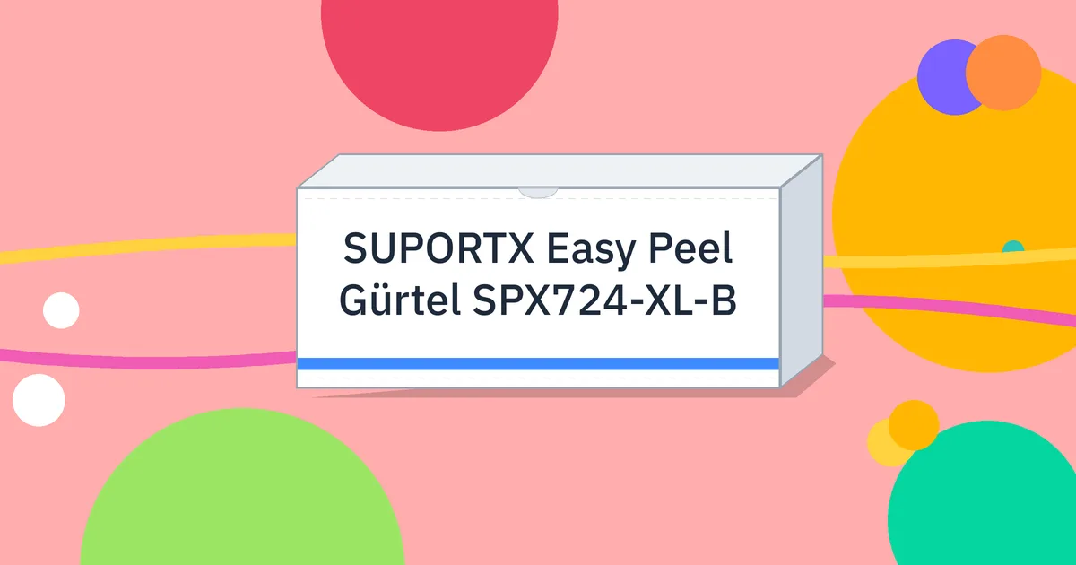 Symbolbild: Packung mit der Aufschrift SUPORTX Easy Peel Gürtel SPX724-XL-B (PZN 09386679) – Verfügbarkeit und Bezug in Apotheken in Frankfurt am Main