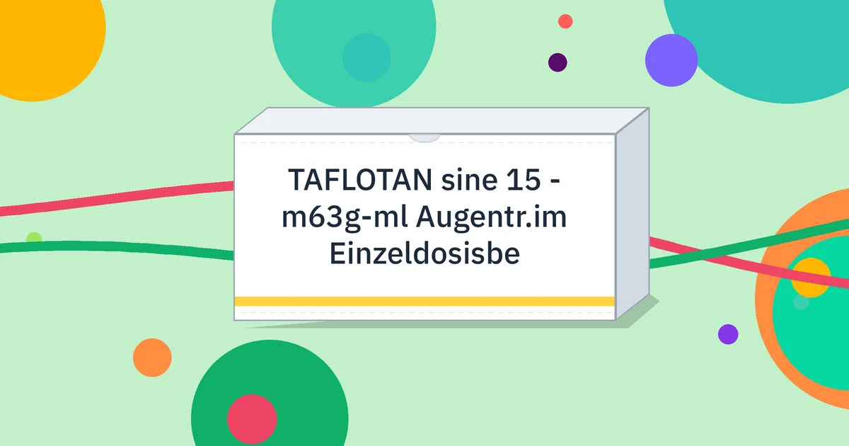 Symbolbild: Packung mit der Aufschrift TAFLOTAN sine 15 -m63g-ml Augentr.im Einzeldosisbe (PZN 13703068) – Verfügbarkeit und Bezug in Apotheken in Frankfurt am Main