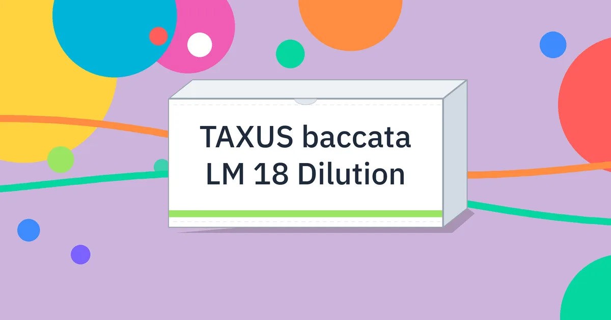 Symbolbild: Packung mit der Aufschrift TAXUS baccata LM 18 Dilution (PZN 13215274) – Verfügbarkeit und Bezug in Apotheken in Frankfurt am Main