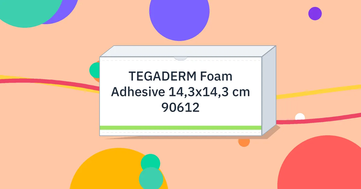 Symbolbild: Packung mit der Aufschrift TEGADERM Foam Adhesive 14,3x14,3 cm 90612 (PZN 17615591) – Verfügbarkeit und Bezug in Apotheken in Frankfurt am Main