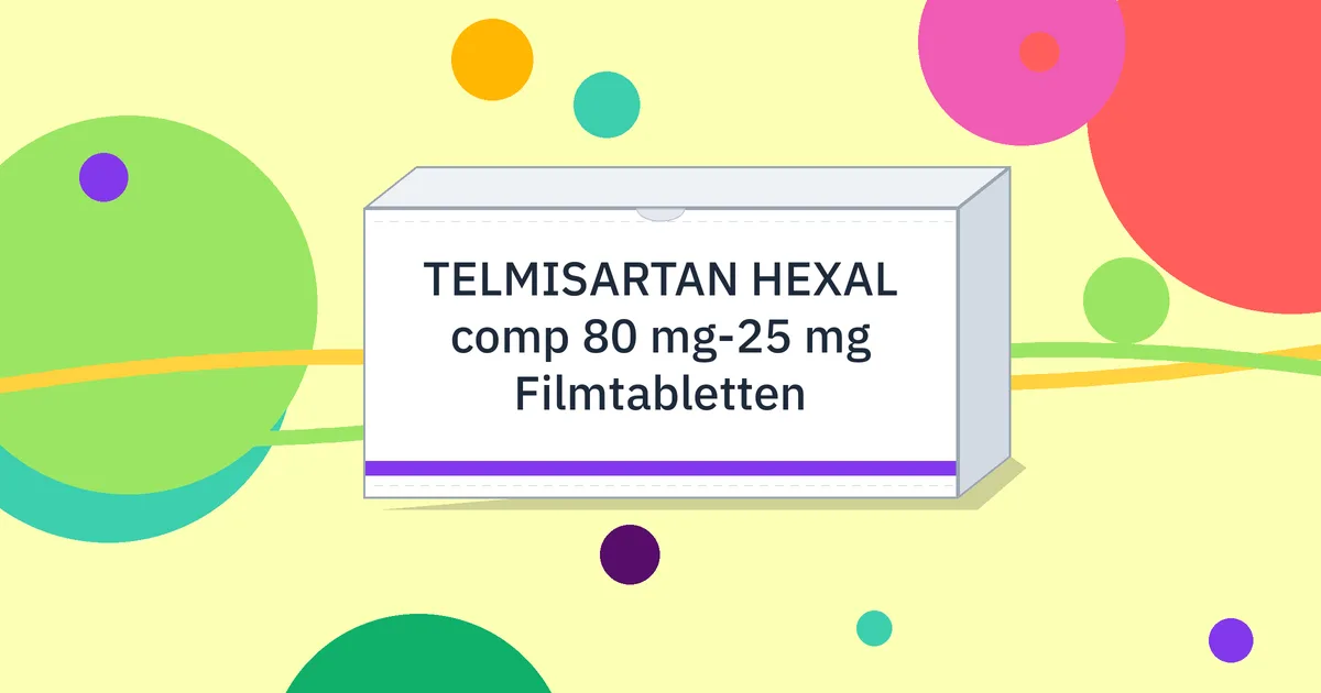 Symbolbild: Packung mit der Aufschrift TELMISARTAN HEXAL comp 80 mg-25 mg Filmtabletten (PZN 10298130) – Verfügbarkeit und Bezug in Apotheken in Frankfurt am Main