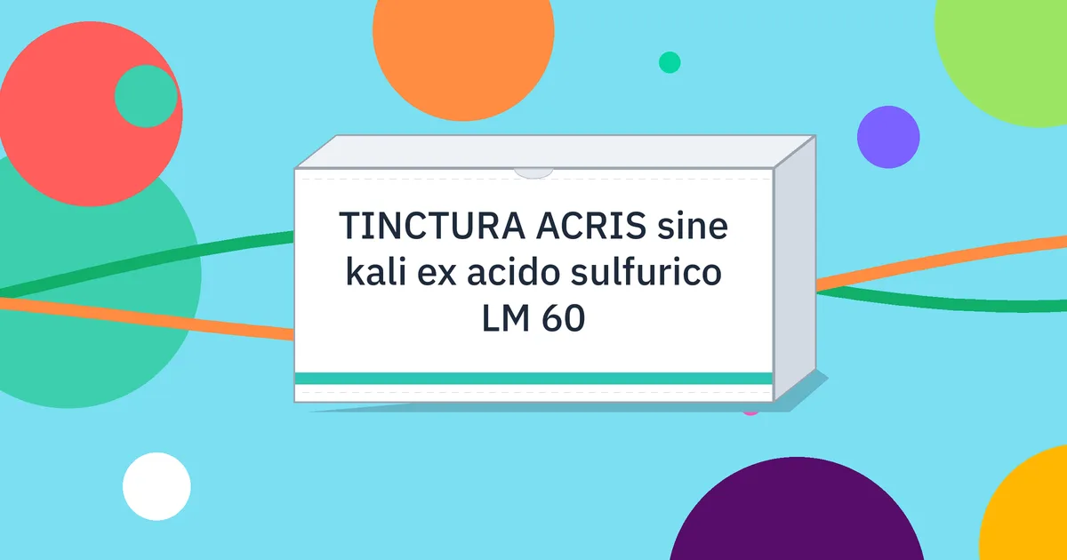 Symbolbild: Packung mit der Aufschrift TINCTURA ACRIS sine kali ex acido sulfurico LM 60 (PZN 13701371) – Verfügbarkeit und Bezug in Apotheken in Frankfurt am Main