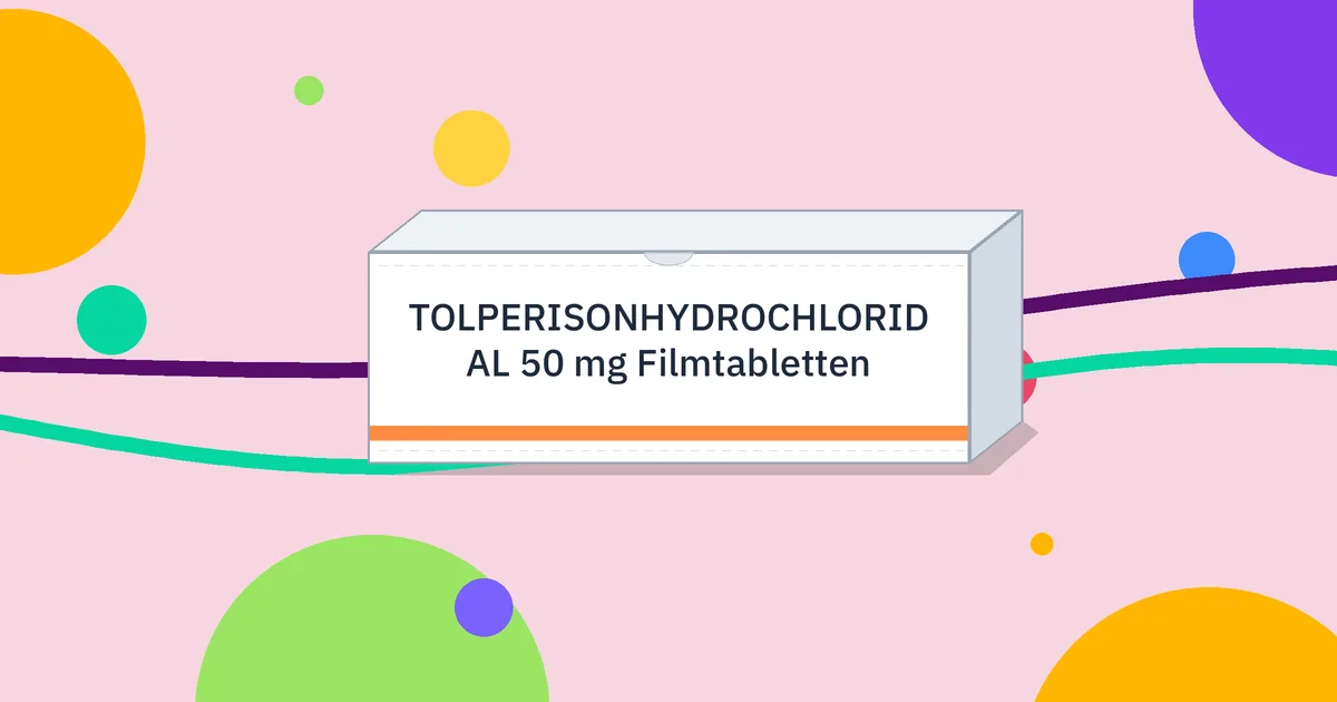 Symbolbild: Packung mit der Aufschrift TOLPERISONHYDROCHLORID AL 50 mg Filmtabletten (PZN 07314167) – Verfügbarkeit und Bezug in Apotheken in Frankfurt am Main
