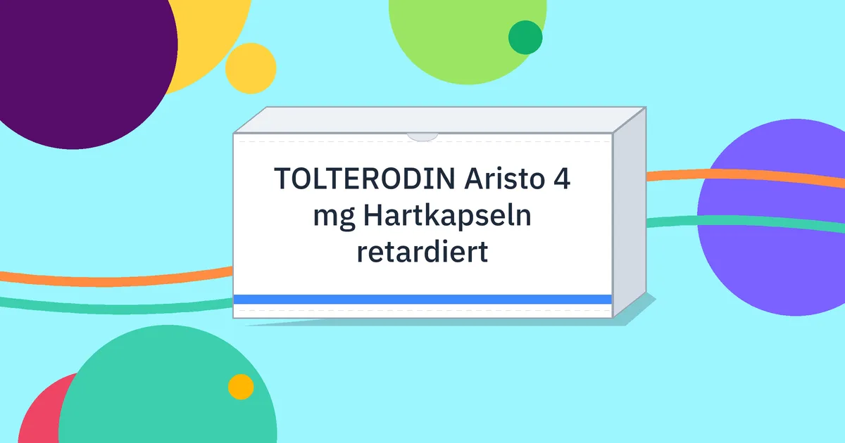 Symbolbild: Packung mit der Aufschrift TOLTERODIN Aristo 4 mg Hartkapseln retardiert (PZN 12469363) – Verfügbarkeit und Bezug in Apotheken in Frankfurt am Main