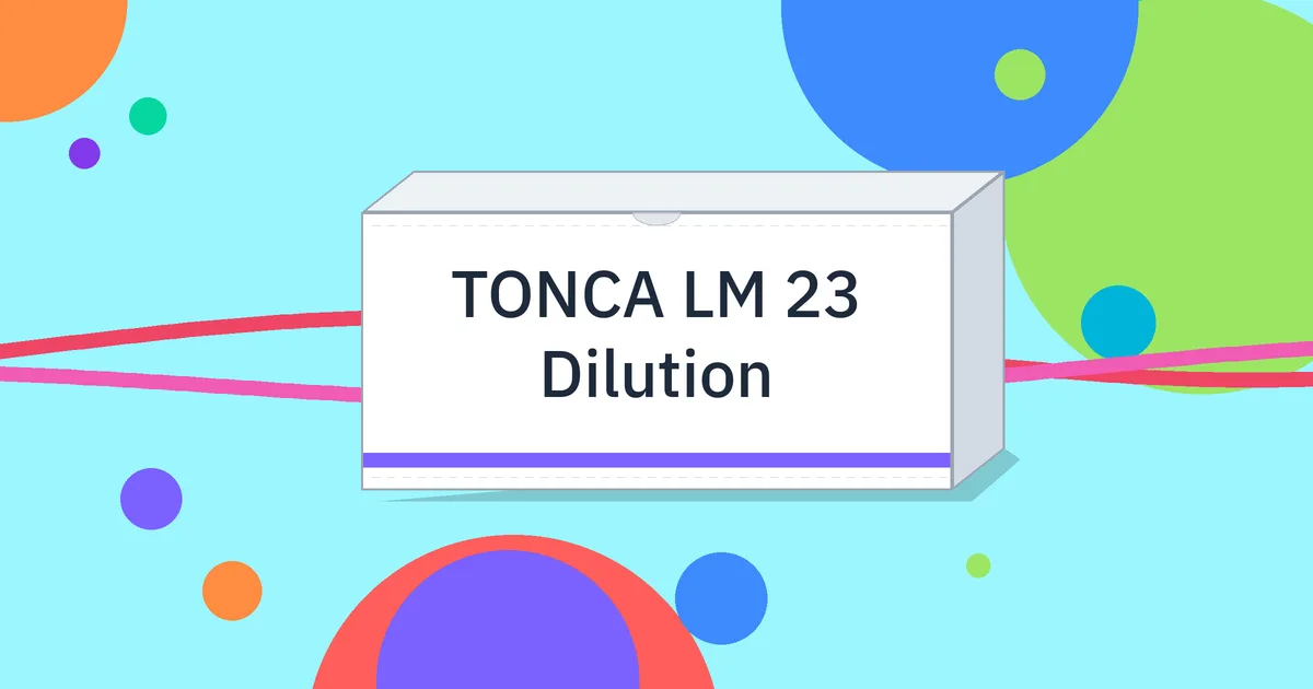 Symbolbild: Packung mit der Aufschrift TONCA LM 23 Dilution (PZN 13225404) – Verfügbarkeit und Bezug in Apotheken in Frankfurt am Main