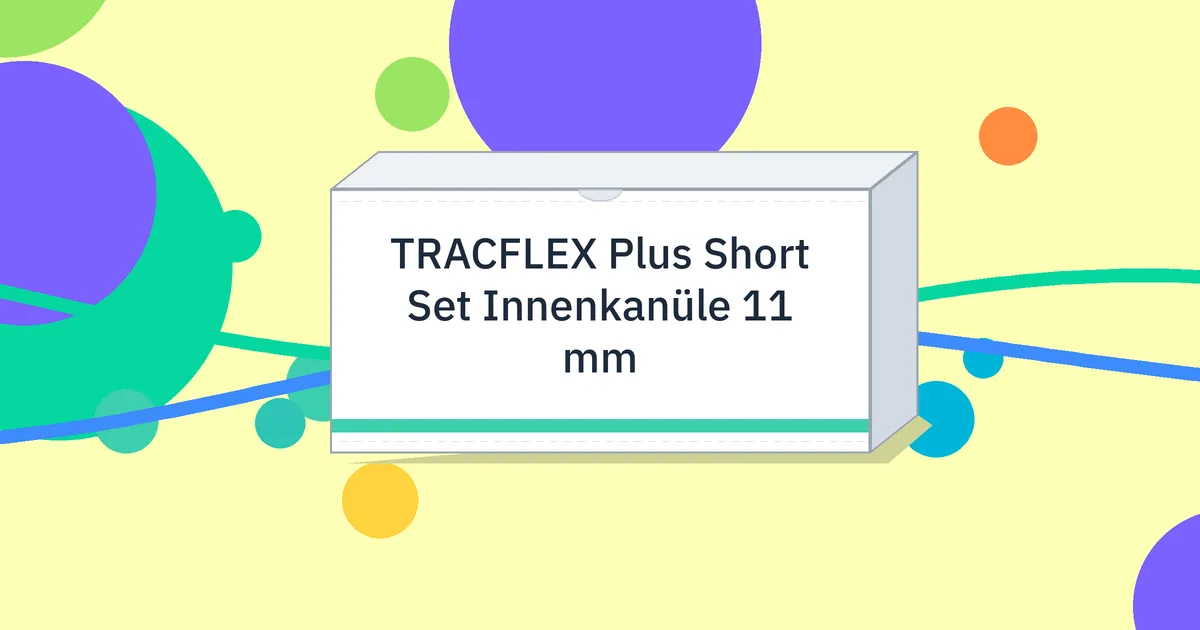 Symbolbild: Packung mit der Aufschrift TRACFLEX Plus Short Set Innenkanüle 11 mm (PZN 20934176) – Verfügbarkeit und Bezug in Apotheken in Frankfurt am Main