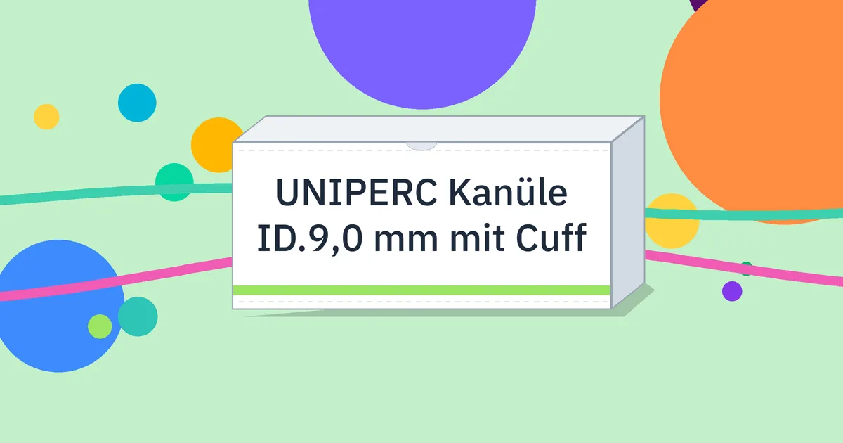 Symbolbild: Packung mit der Aufschrift UNIPERC Kanüle ID.9,0 mm mit Cuff (PZN 09177450) – Verfügbarkeit und Bezug in Apotheken in Frankfurt am Main