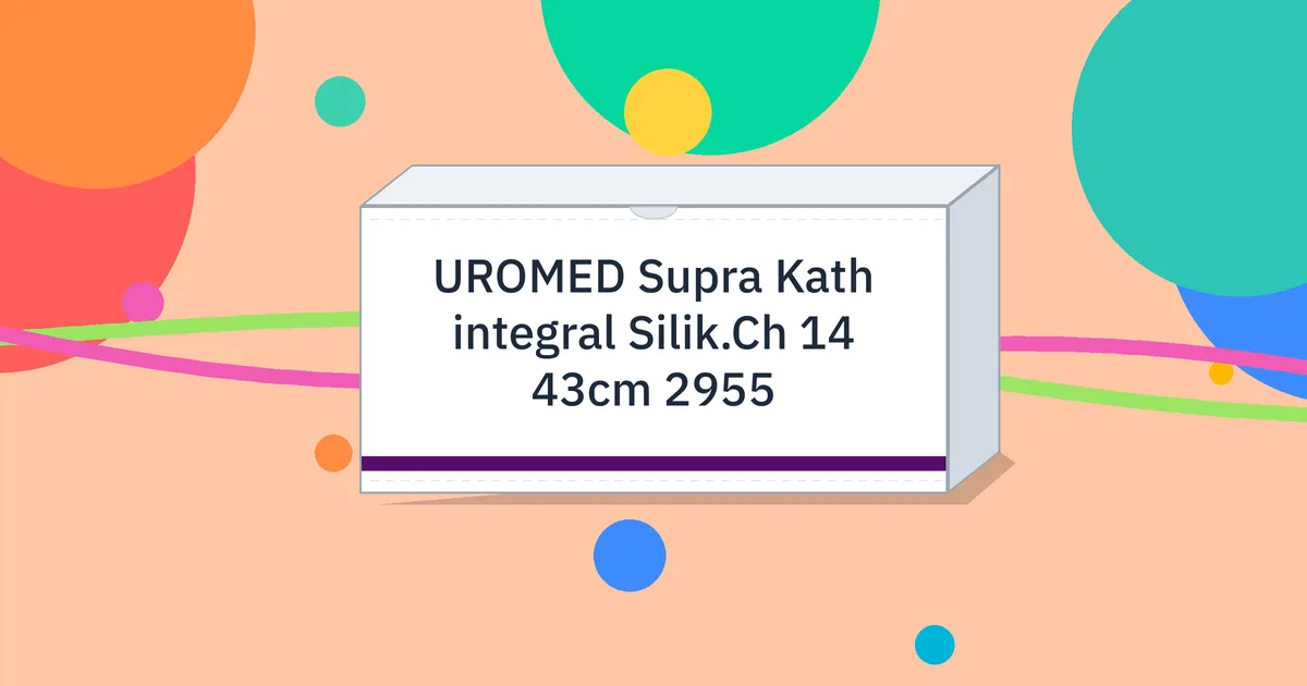 Symbolbild: Packung mit der Aufschrift UROMED Supra Kath integral Silik.Ch 14 43cm 2955 (PZN 00051670) – Verfügbarkeit und Bezug in Apotheken in Frankfurt am Main