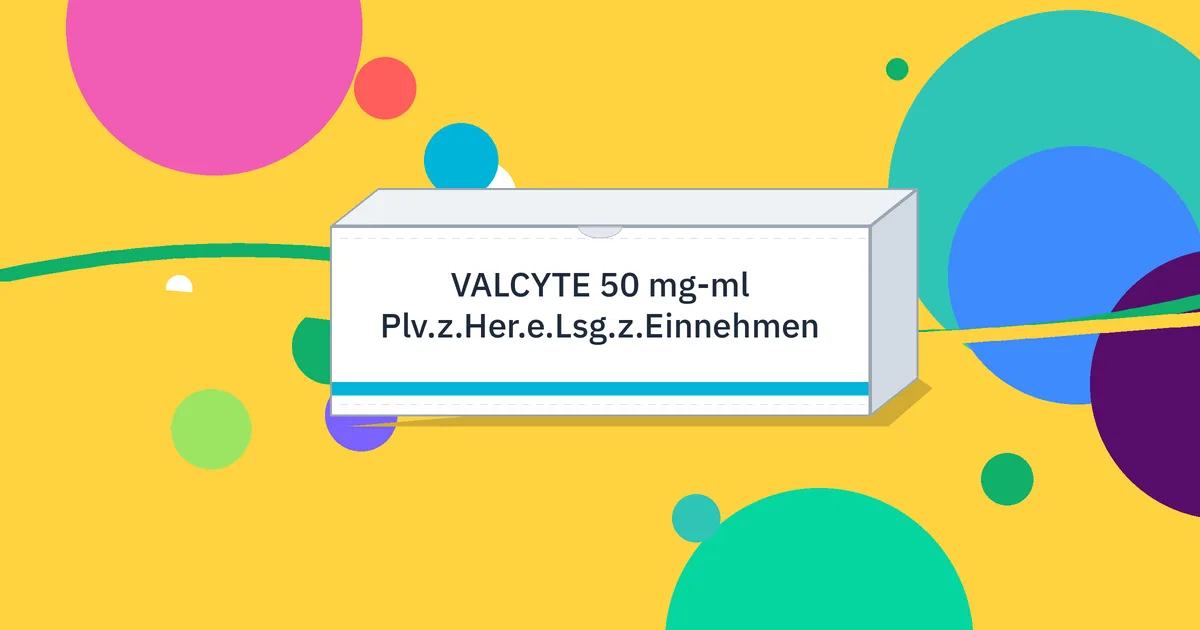 Symbolbild: Packung mit der Aufschrift VALCYTE 50 mg-ml Plv.z.Her.e.Lsg.z.Einnehmen (PZN 18111728) – Verfügbarkeit und Bezug in Apotheken in Frankfurt am Main